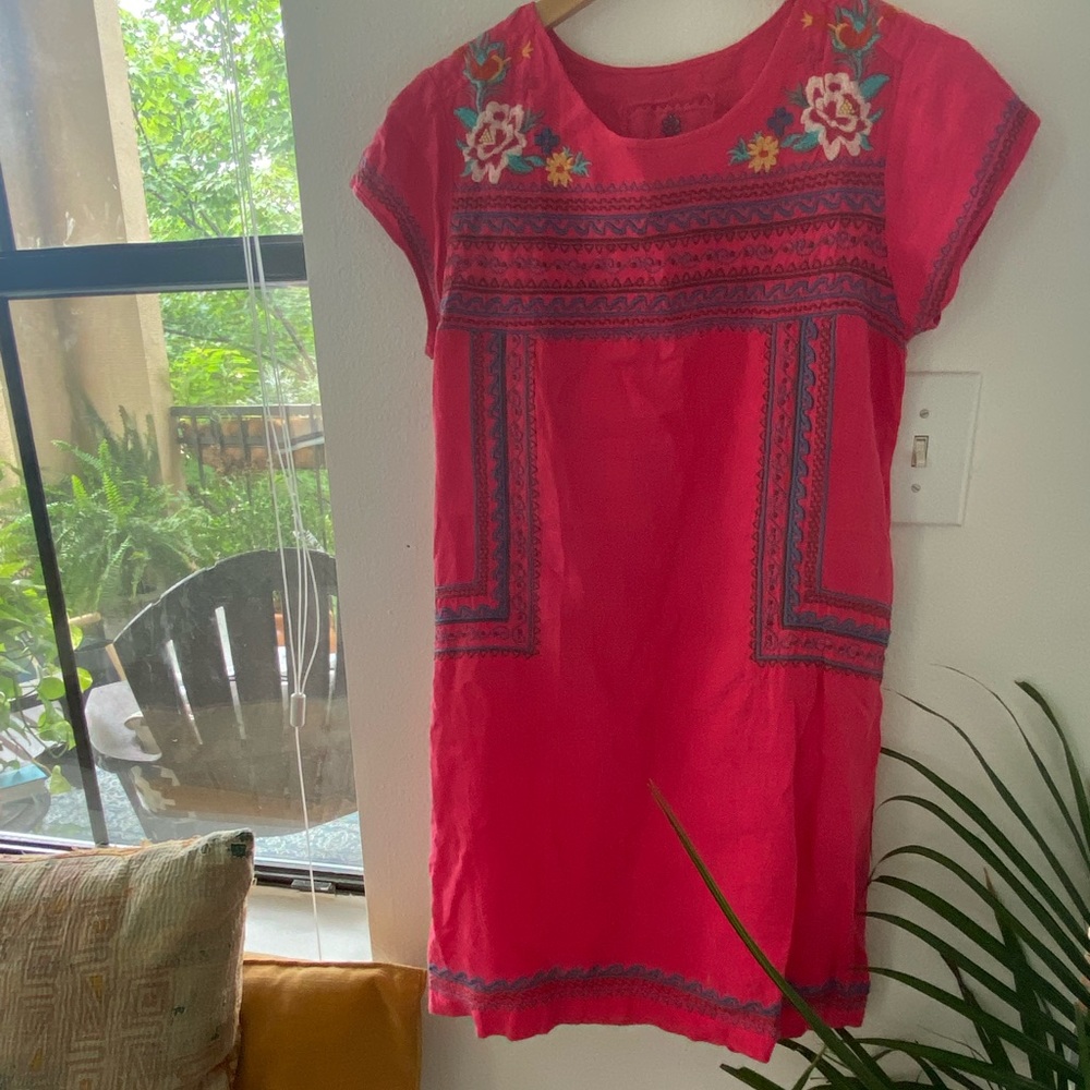 Johnny Was Linen Dress Hot Pink - Gem